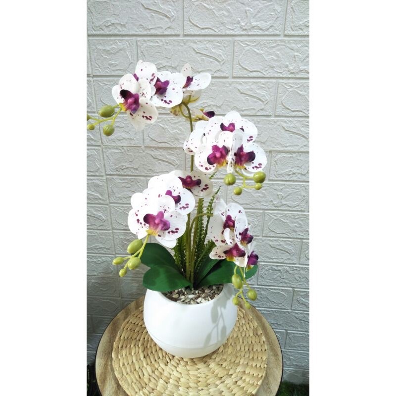 Jual BUNGA ANGGREK LATEX ARTIFICIAL CABANG 4 VAS BOLA VIENA | Shopee ...