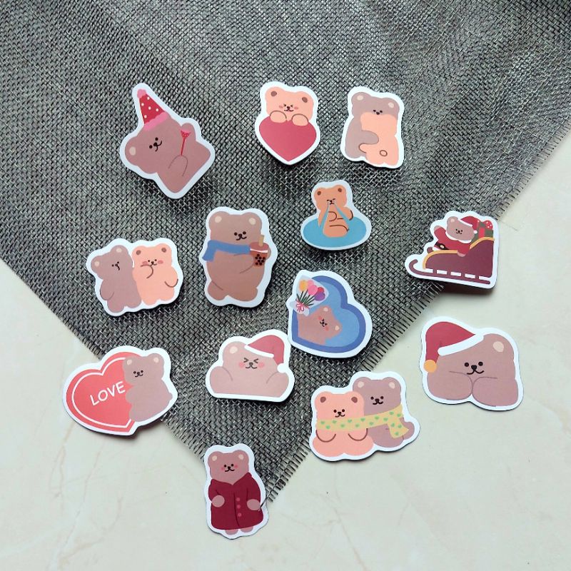Jual [SATUAN] Sticker Cute Aesthetic TEDDY BEAR RANDOM SATUAN Lucu ...