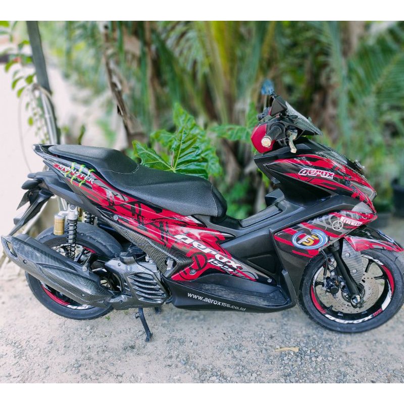 Jual Sticker motor custom aerox 155 hitam full body | Shopee Indonesia