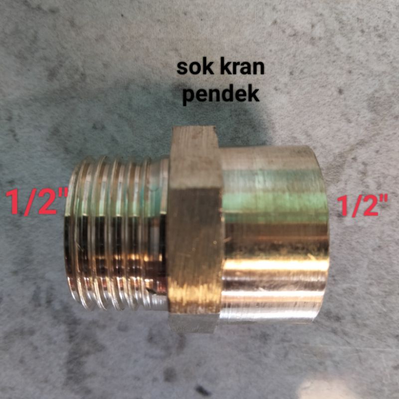 Jual Doble sok drat luar dalam 1/2 sok kran kuningan | Shopee Indonesia