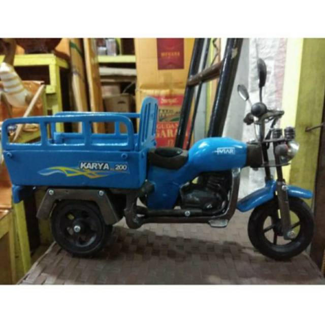 Jual Miniatur Gerobak Viar Warna Biru Bahan Besi | Shopee Indonesia