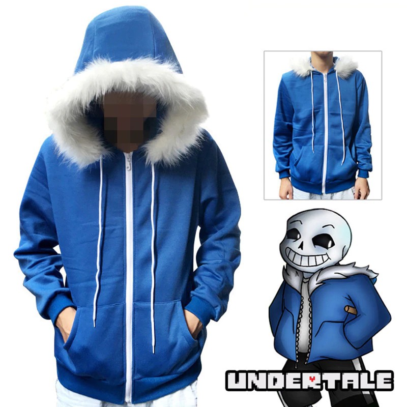 Jual Undertale Sans Cosplay Hoodies Latex Mask COOL SKELETON Cos Blue ...