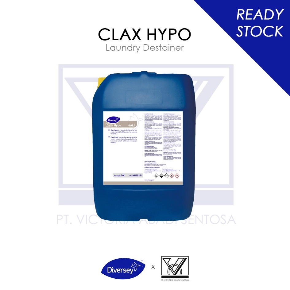 Jual Diversey Clax Hypo - Laundry Destainer / Bleach Hypochlorite ...