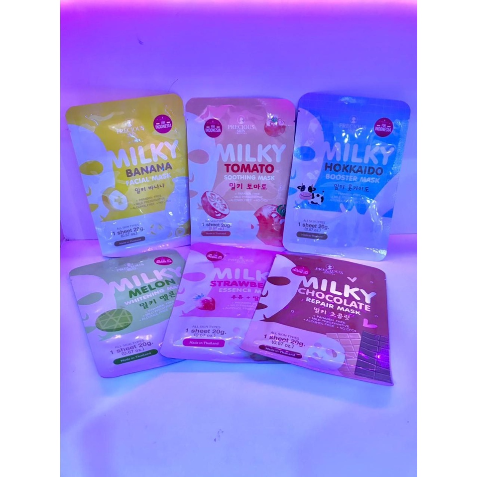 Jual Sheet mask Milky Series by Precious Skin 20 gr | Shopee Indonesia