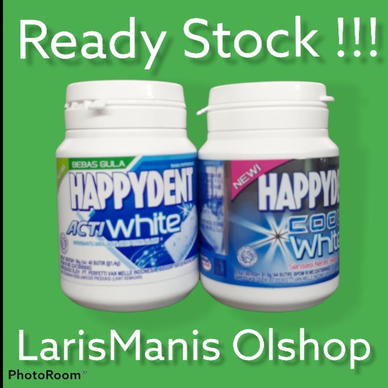 Jual HAPPYDENT COOL WHITE Happydent botol isi (44 butir) | Shopee Indonesia