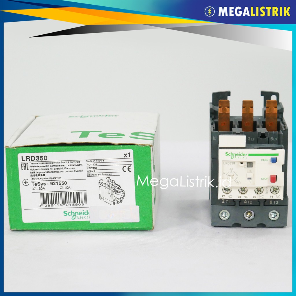 Jual SCHNEIDER LRD350 THERMAL OVERLOAD RELAY TESYS D / LRD-350 ( 37-50A ...