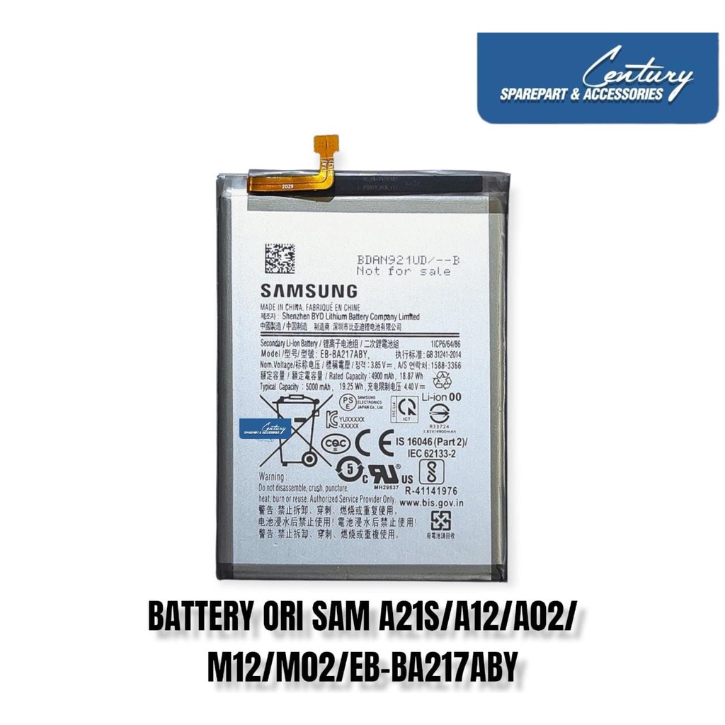 Jual BATT ORI 100% SAM A21S/A12/A02/M12/M02/EB-BA217ABY | Shopee Indonesia