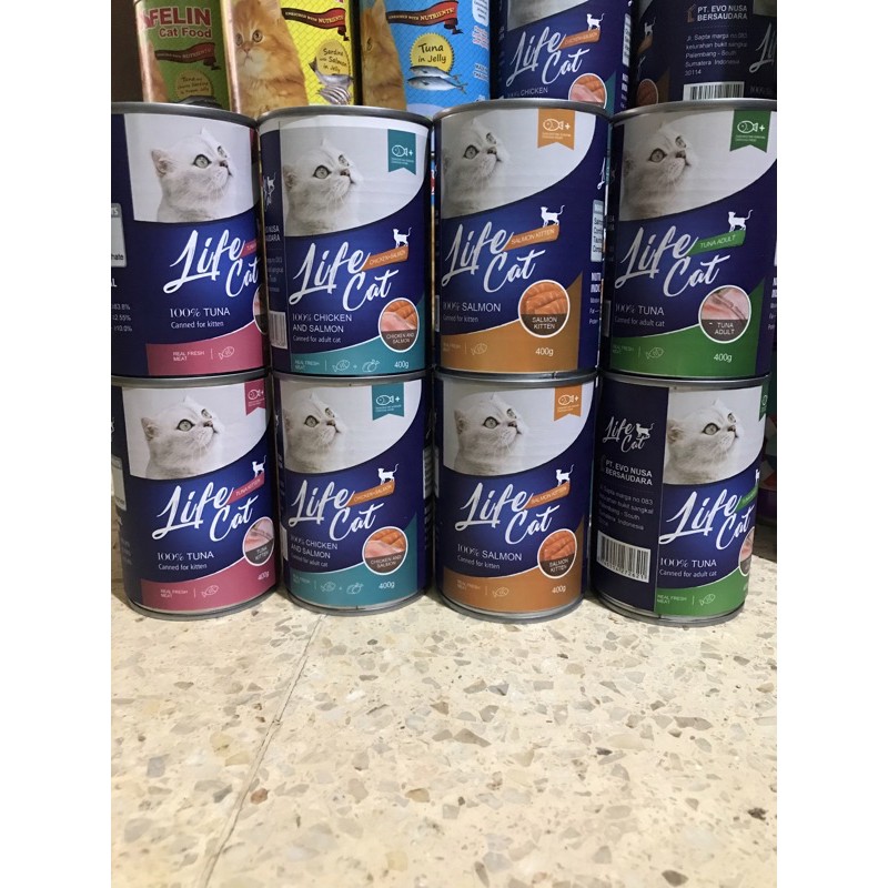 Jual Lifecat can 375gr - 400gr wet cat food makanan kucing basah ...