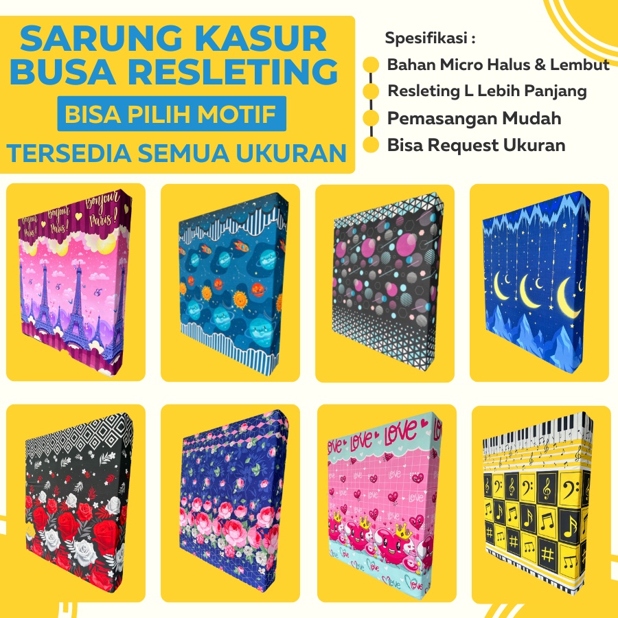 Jual Sarung Kasur Busa Resleting / Cover Busa Resleting / Sprei ...