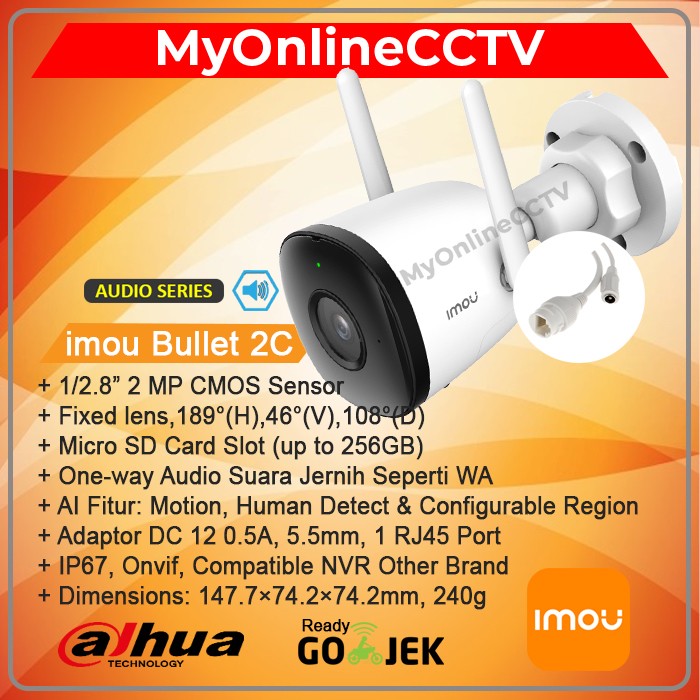 Jual Imou Bullet 2C 2MP IP Camera wireless Outdoor Paket CCTV Wifi ...