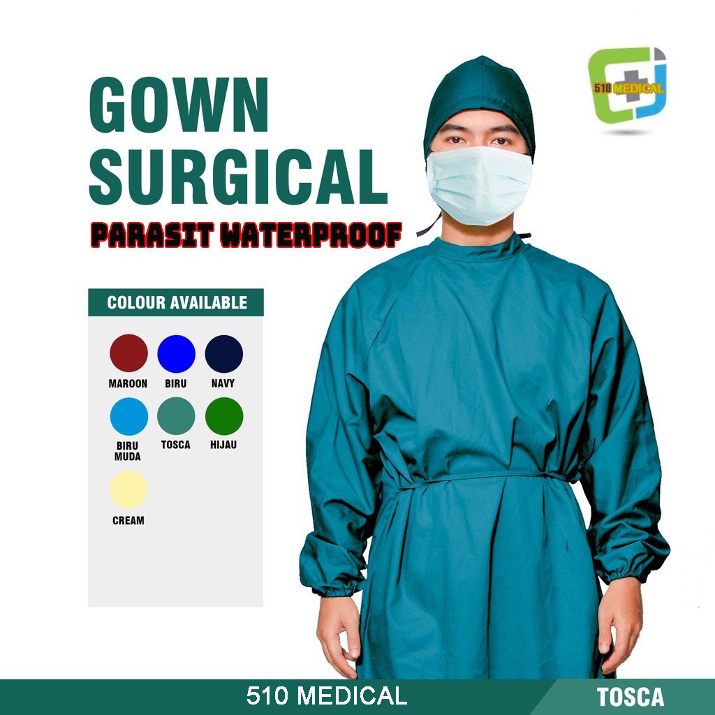 Jual APD SURGICAL GOWN // JUBAH OPERASI ANTI AIR // BAJU OPERASI MEDIS ...