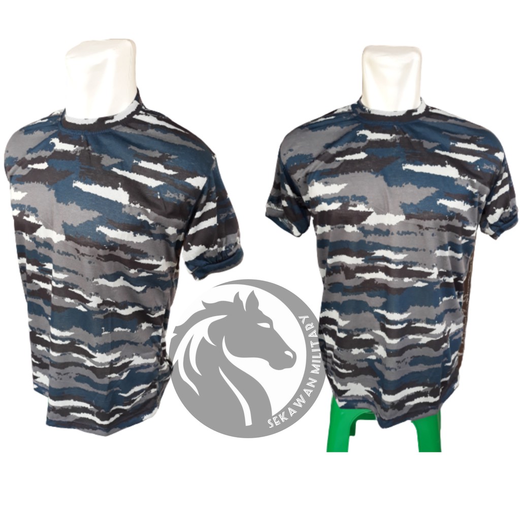 Jual Baju Kaos Pendek Loreng Marinir Oblong Loreng TNI AL | Shopee ...