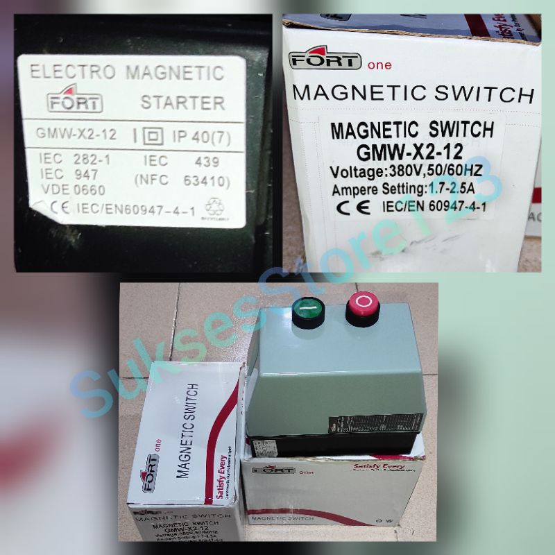 Jual Motor Stater Dol Starter Magnetic Switch GMW-X2-12 380VAC 1.1Kw 1 ...