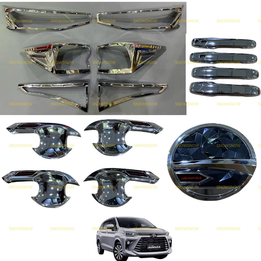 Jual Paket Garnish Lampu Depan Belakang Outer Handle Tank Cover Avanza Xenia Veloz 2022 2023 ...