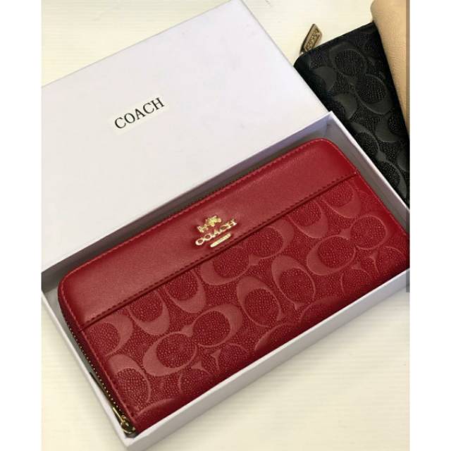 Jual Dompet coach long embos 19cm | Shopee Indonesia