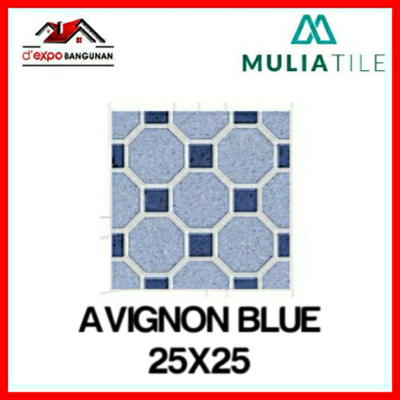 Jual KERAMIK LANTAI KAMAR MANDI - MULIA AVIGNON BLUE 25X25 KW1 | Shopee ...