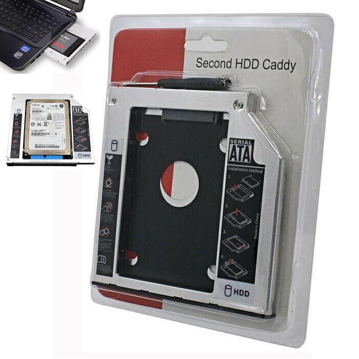 Jual SSD HDD Caddy Slim Tebal 9.5mm 12.7mm SATA DVD Slot Hardisk Hard ...
