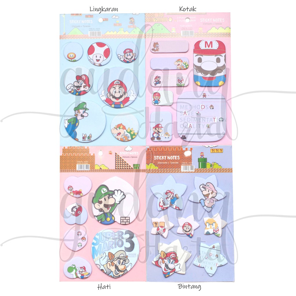 Jual Sticky Notes Super Mario Bross Note Lucu Unik Memo GC 301104 ...