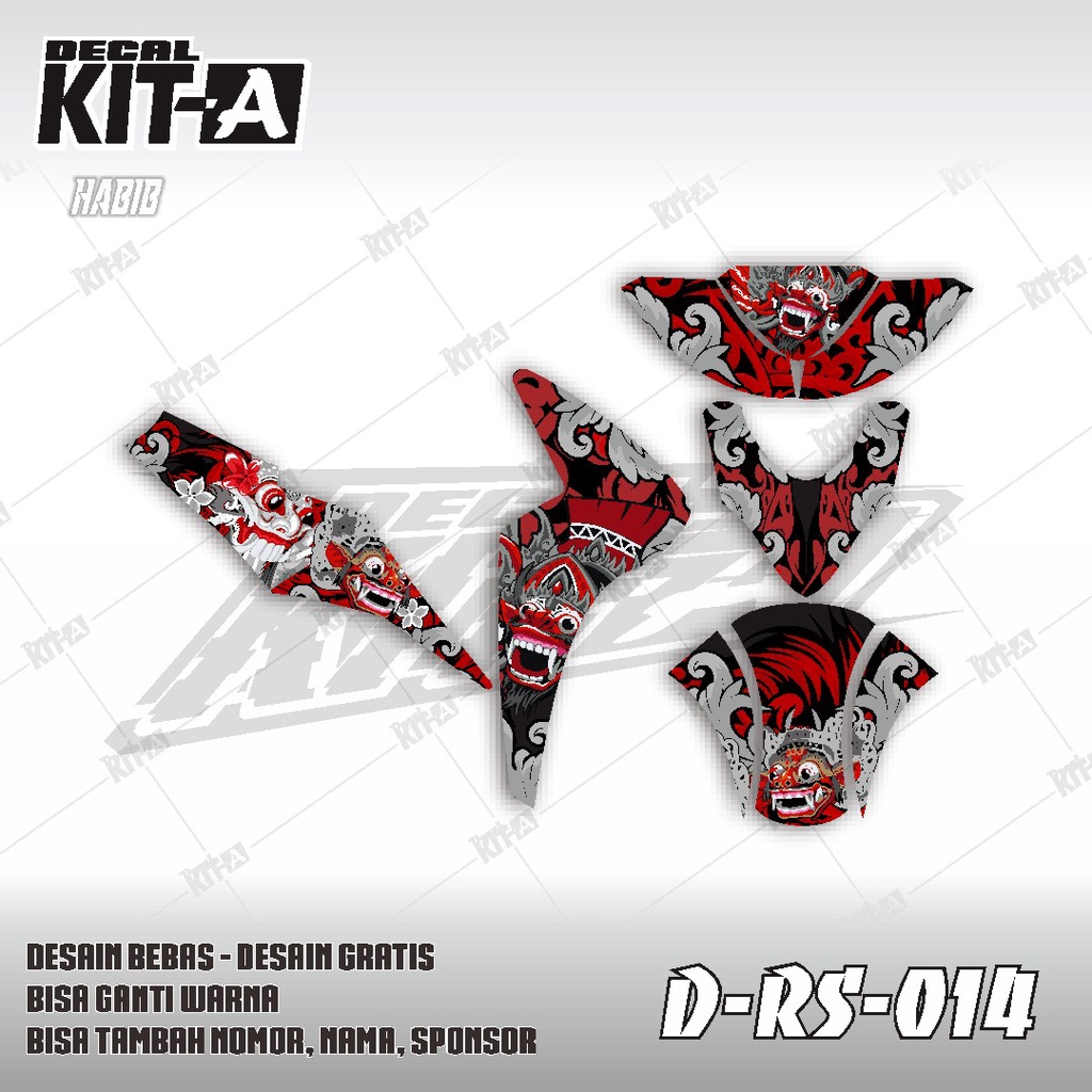 Jual Decal Yamaha Mio S MOTIF BATIK BARONG BALI MERAH MAROON | Shopee ...