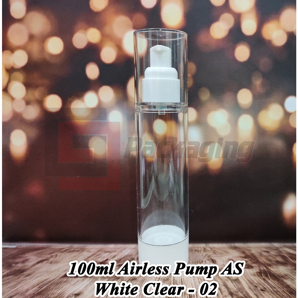 Jual Retail 100ml botol serum / pump airless AS white transparant 100 ...