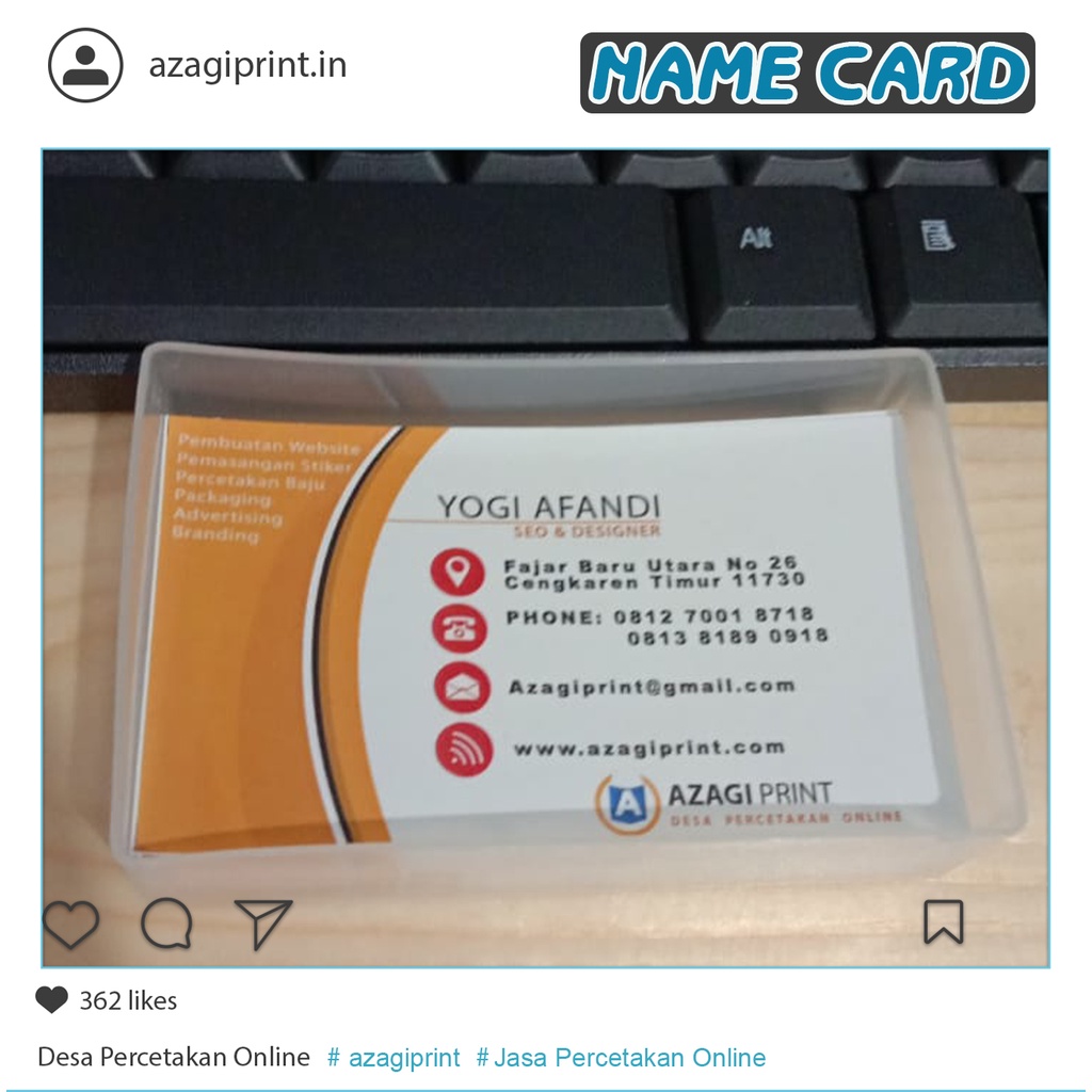 Jual Cetak Name Card 2 Sisi Bahan Art Karton | Shopee Indonesia
