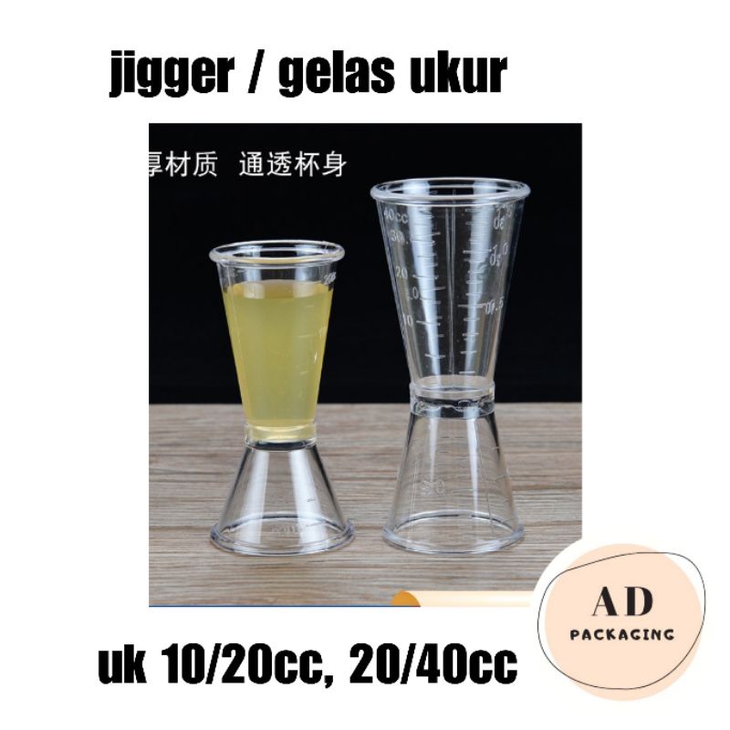 Jual jigger acrylic transparan jigger cup meacuring/ cup cangkir ukur ...