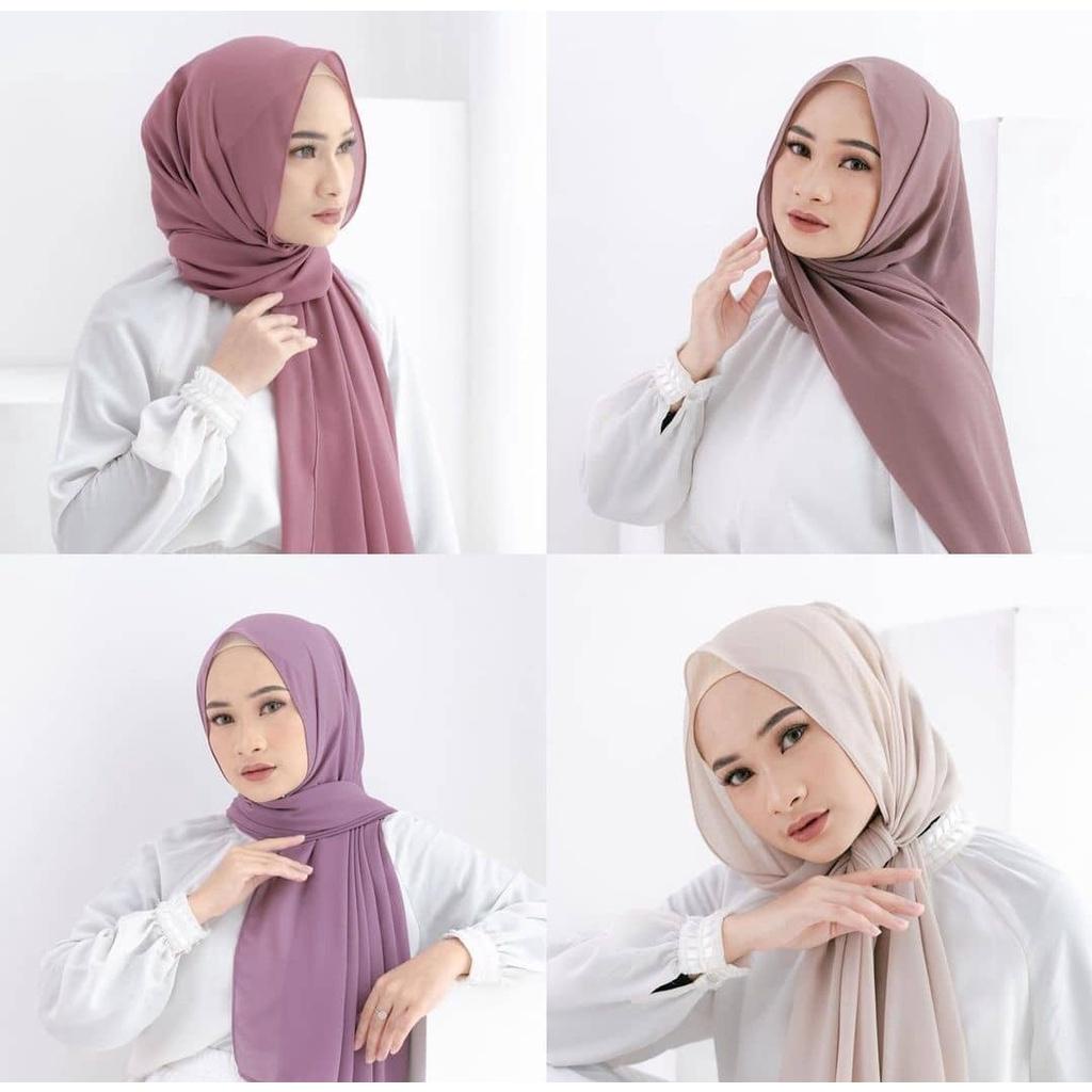 Jual Pashmina ceruty baby doll // Hijab pasmina ukuran 175x75cm // Kerudung pashmina ceruty baby ...