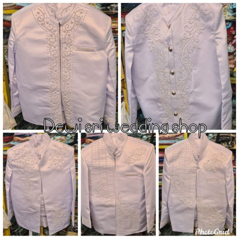 Jual basofi pengantin pria putih free selop | Shopee Indonesia