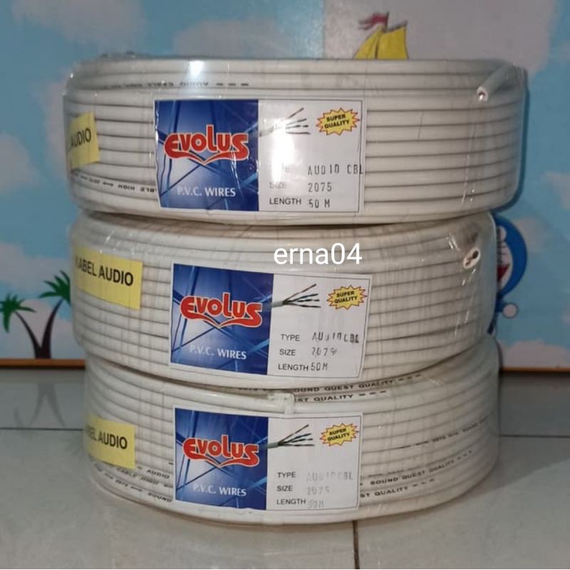 Jual KABEL Listrik/Audio isi 2 SERABUT 2X075 EVOLUS 50m - Putih | Shopee Indonesia