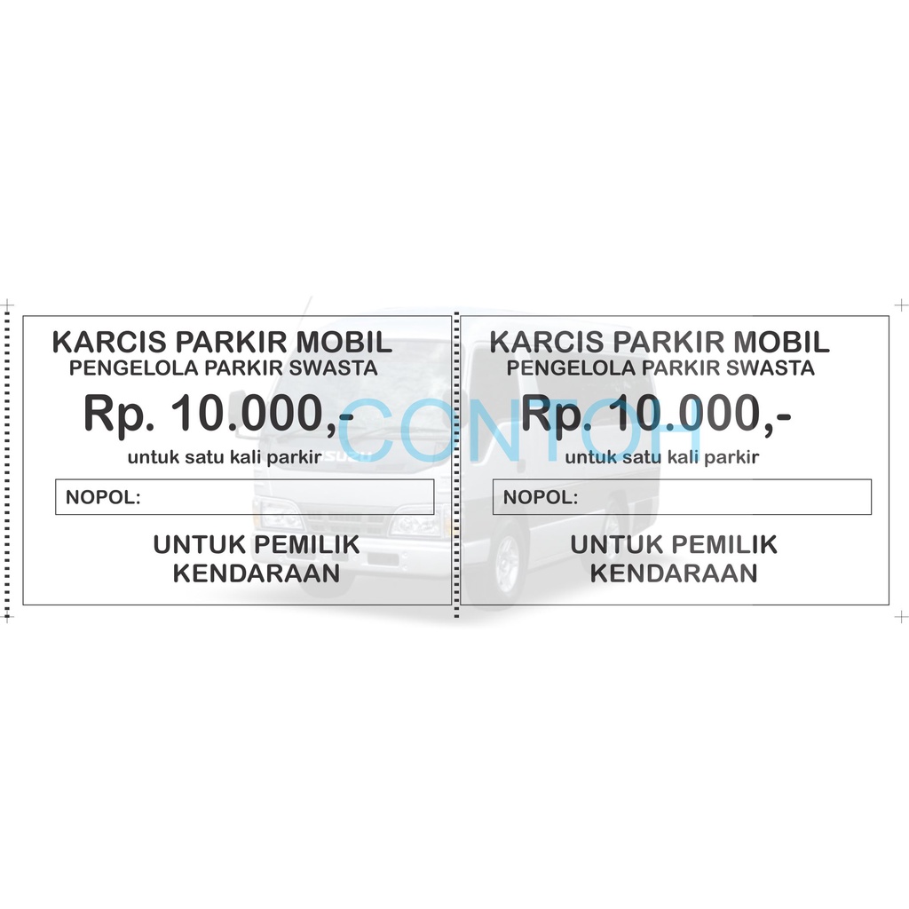 Jual Tiket atau Karcis parkir mobil truck box dll eceran | Shopee Indonesia