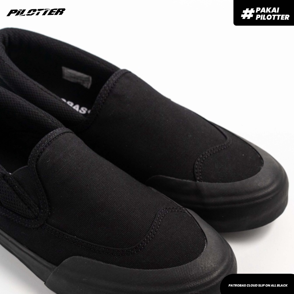 Jual SEPATU SLIP ON PATROBAS CLOUD SLIP ON ALL BLACK ORIGINAL SEPATU ...