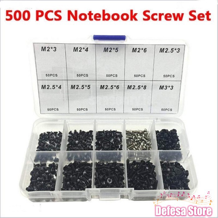 Jual Baut Laptop Set Paket 500pcs Screw Lengkap Netbook Notebook Kit ...