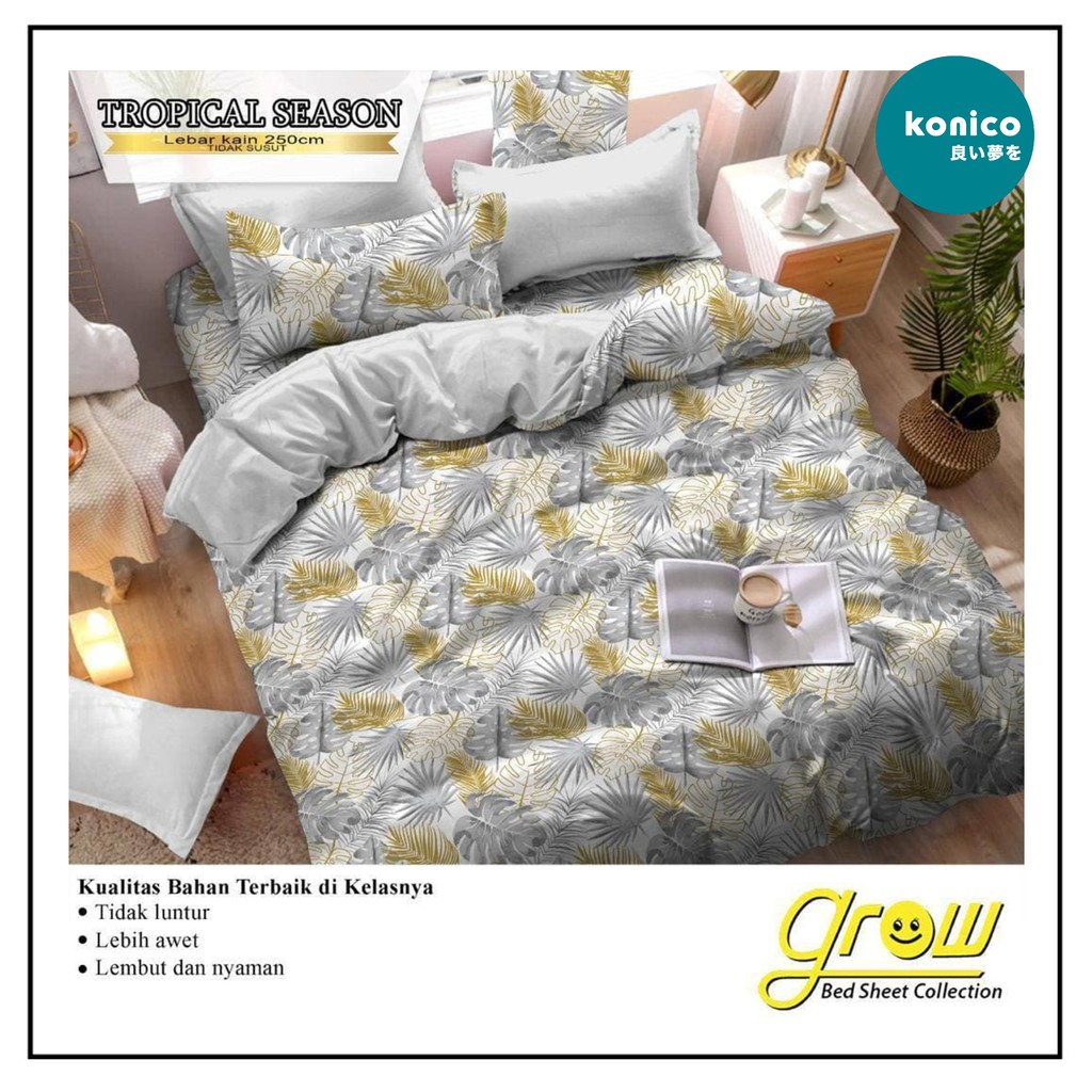 Jual KONICO kain Katun sprei Meteran Motif BUNGA TROPICAL SEASON Tabur Star Esra Grow Catra ...