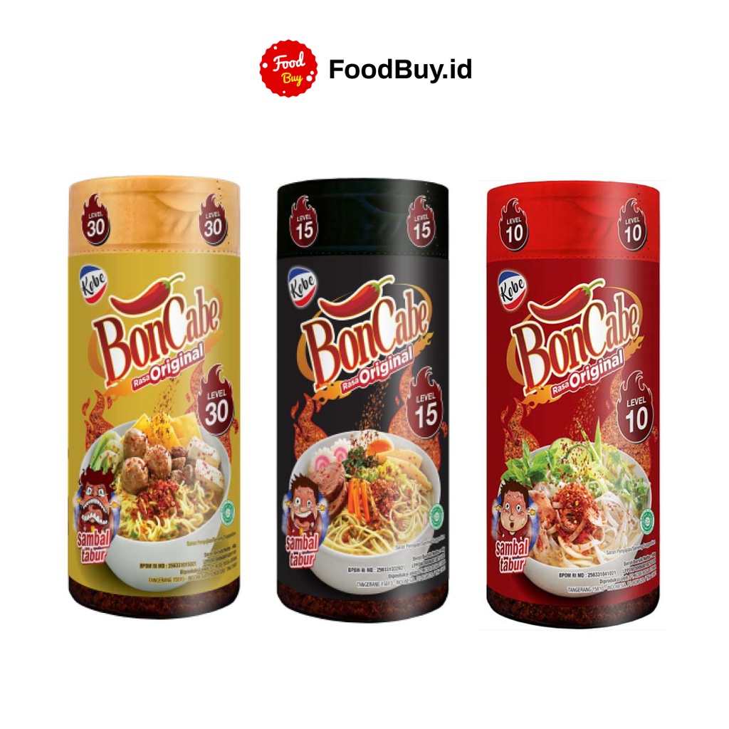 Jual Kobe Bon Cabe Botol Sambal Tabur Original Level 10 / 15 / 30 ...