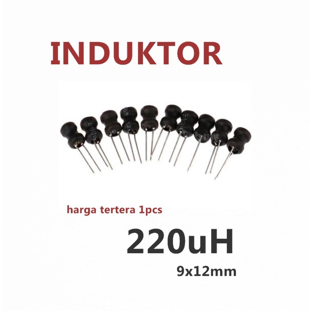 Jual inductor 220uh induktor 220UH lilitan 220 uH ukuran 9x12 mm | Shopee Indonesia