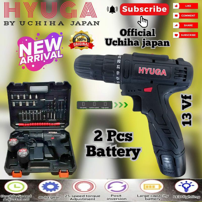 Jual Mesin Bor Baterai Kayu Besi Obeng Elektrik Hyuga Japan Cordless