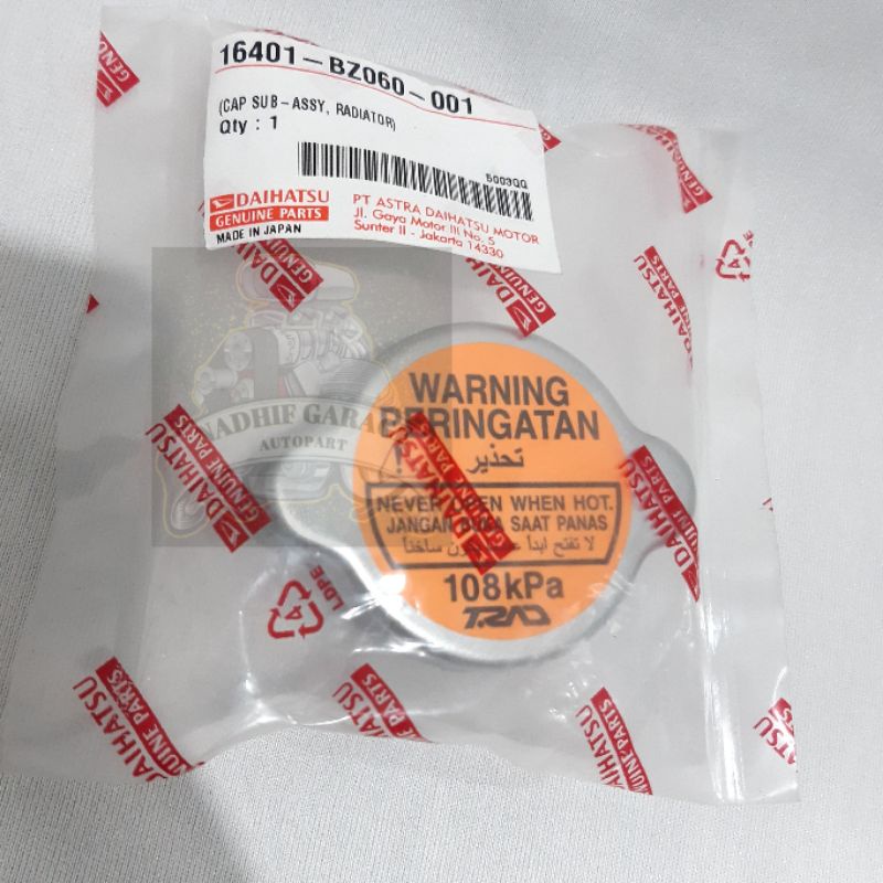 Jual Tutup radiator Agya Ayla Sigra Cayla (Sirion 2018-Up) ORIGINAL ...