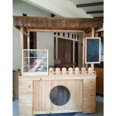 Jual Gerobak Jualan Stand Booth Kayu Jati Belanda rombong Murah NEWW ...