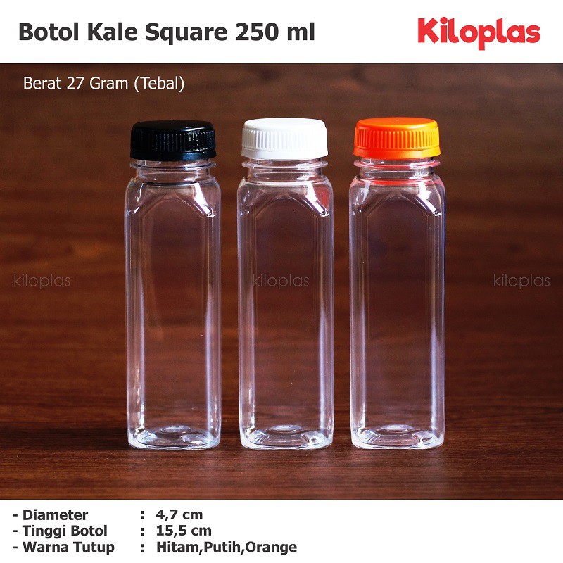 Jual Botol Plastik 250 ml / Botol Kale 250 ml Kotak / Botol Kale 250 ml | Shopee Indonesia
