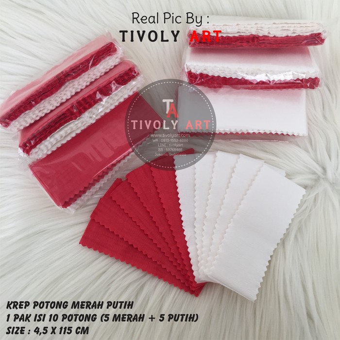 Jual Kertas Krep POTONG Merah Putih / Krep Merah Putih / Hiasan Merah ...