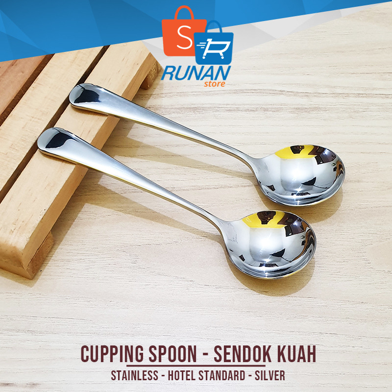 Jual Sendok Kuah Hotel Stainless Cupping Spoon Soup Silver Sendok ...