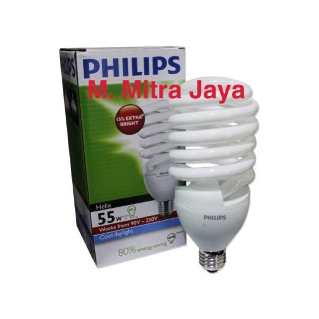 Jual Lampu Helix Bulbs Philips 55 watt CDL Lampu helix lampu helix philips 55w 55Watt tornado ...