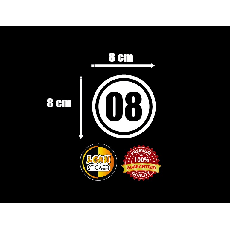 Jual STIKER ANGKA BOLONG DIAMETER 8 CM BAHAN REVLEKTIVE | Shopee Indonesia