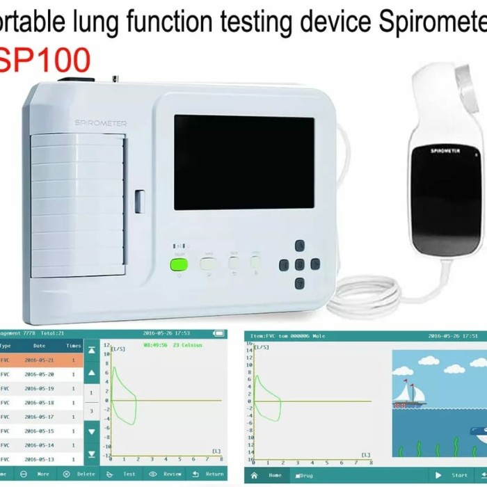 Jual portable lung function LCD testing contec sp100 spirometer ...