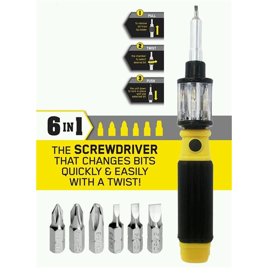 Jual Rotating Bit 6 in 1 Screwdriver - Bit 360 - Obeng Putar 6 Jenis ...