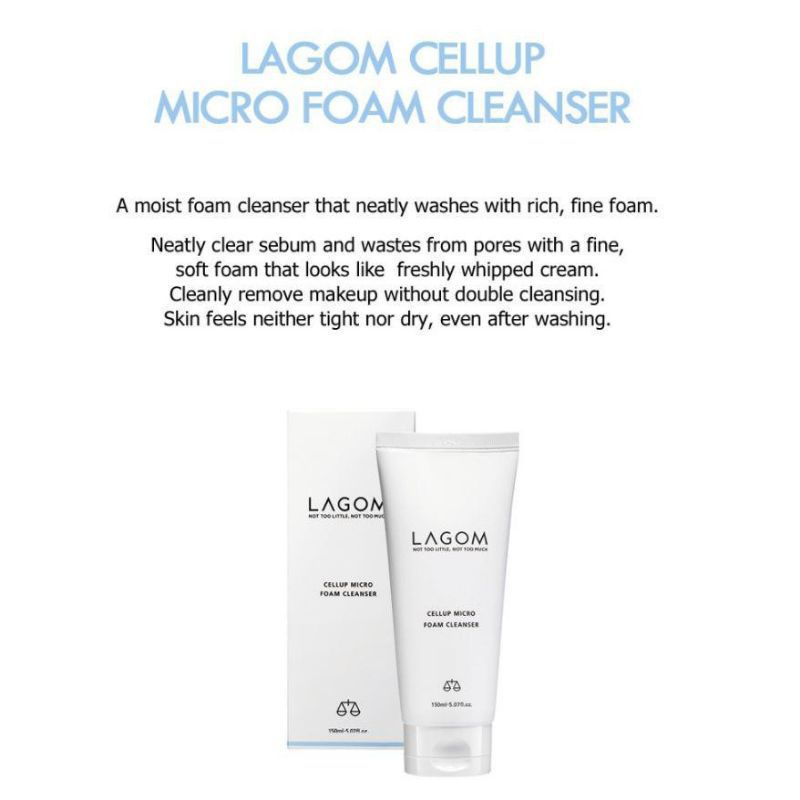 Jual (BPOM) LAGOM Cellup Micro Foam Cleanser 150ml | Shopee Indonesia