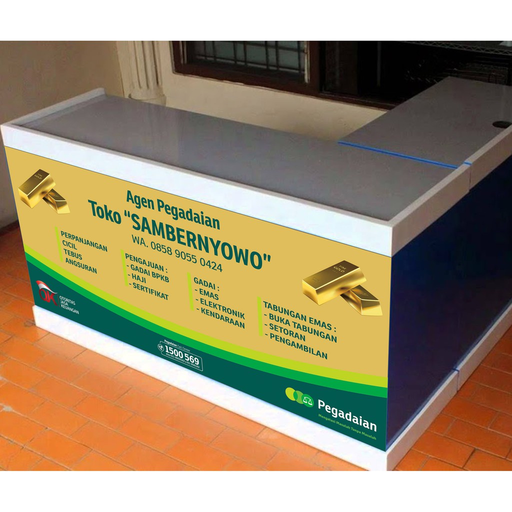 Jual STIKER VINYL MEJA KASIR AGEN PEGADAIAN (CUSTOM NAMA AGEN TULIS DI ...
