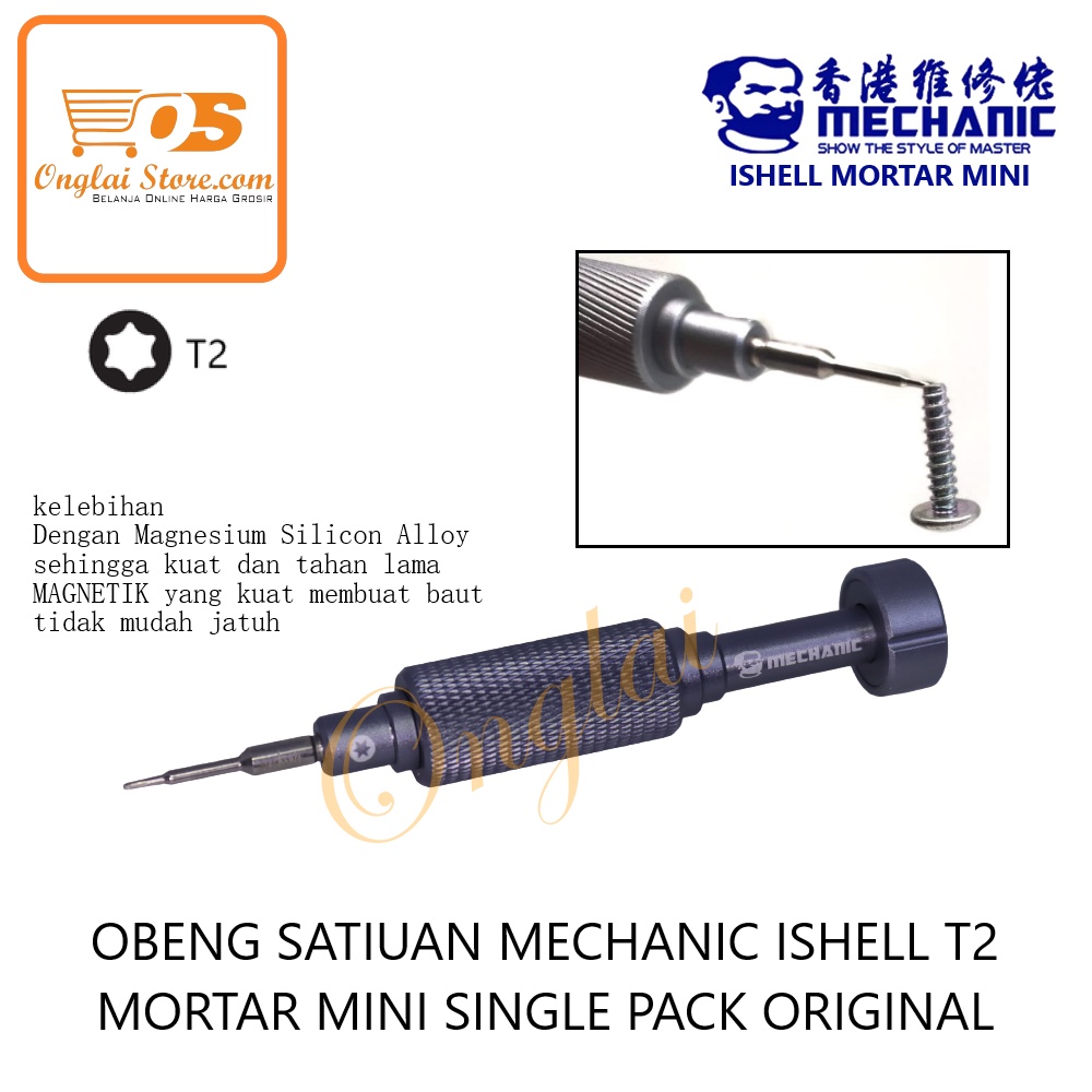 Jual OBENG SATIUAN MECHANIC ISHELL T2 MORTAR MINI SINGLE PACK ORIGINAL | Shopee Indonesia