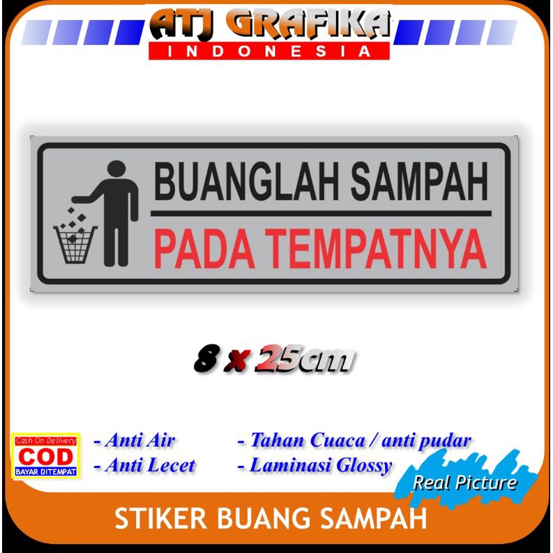Jual stiker buang sampah pada tempatnya sticker kebersihan lingkungan ...