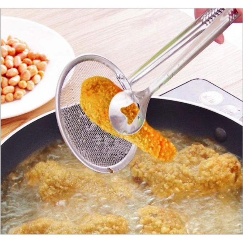 Jual PENJEPIT GORENGAN STAINLESS PENCAPIT SEKALIGUS PENIRIS GORENGAN ...